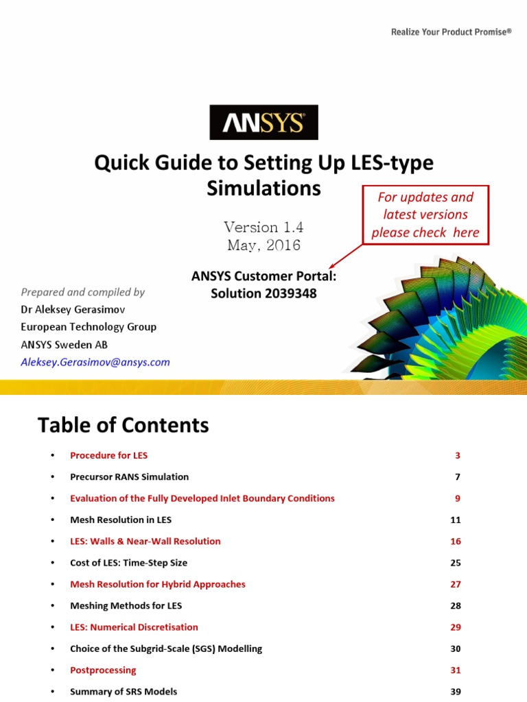 Quick Guide To Setting Up LES Version 1.4 For Lars | PDF | Turbulence ...