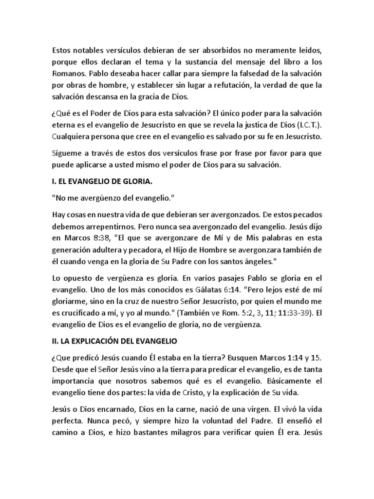 El Poder Del Evangelio | PDF | Dios en el cristianismo | Cristo (título)