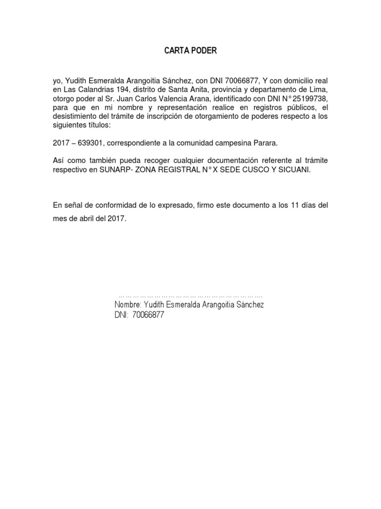 Carta Poder Completo | PDF