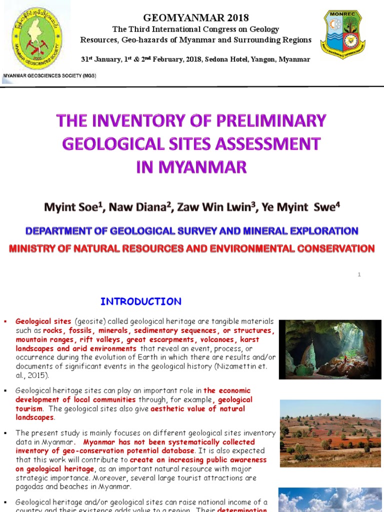 Geosites of Myanmar | PDF | Geology | Earth Sciences