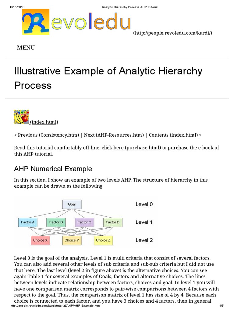 Calculation Analytic Hierarchy Process AHP Tutorial | PDF | Matrix (Mathematics) | Eigenvalues ...