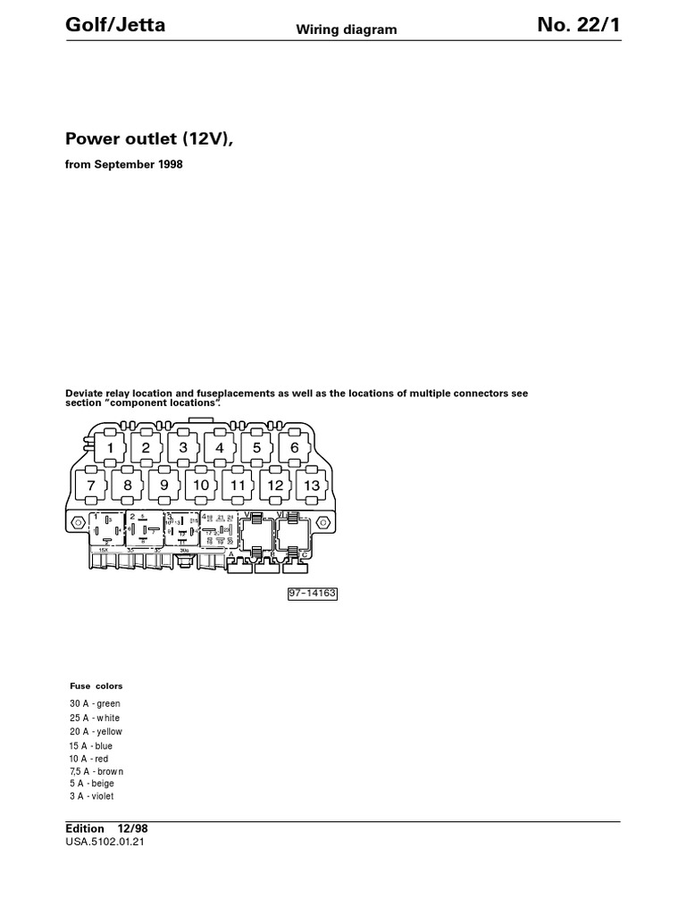 12V Socket Wiring Diagram for Golf/Jetta | PDF | Electrical Engineering ...