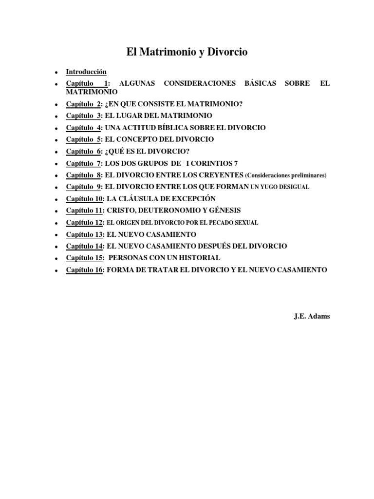 El Matrimonio y Divorcio PDF | PDF | Matrimonio | Divorcio