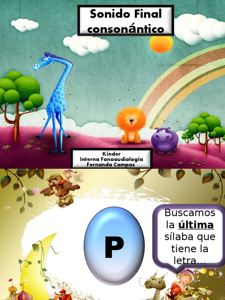 Identificación de Sonidos Finales Consonánticos en Kinder | PDF