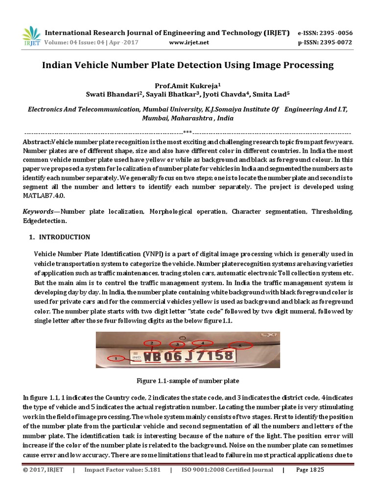 Licence Plate Recogniation | PDF | Image Segmentation | Vehicle ...