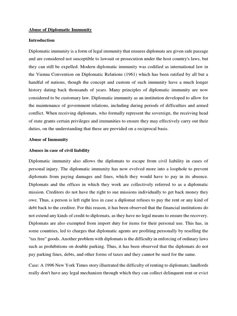 Diplomatic Immunity Misuse | PDF | Smuggling | Public Sphere