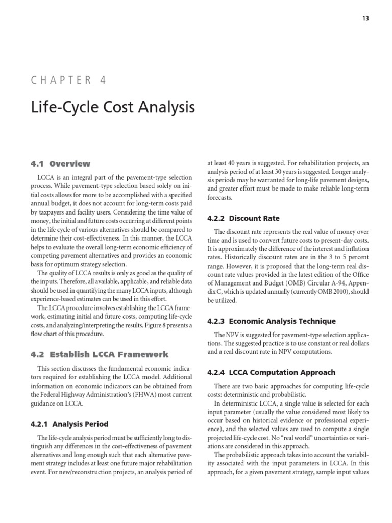 Life-Cycle Cost Analysis: 4.1 Overview | PDF | Depreciation | Life ...