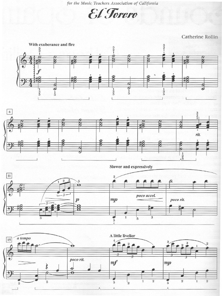 El Torero | PDF | Musical Notation | Musical Forms