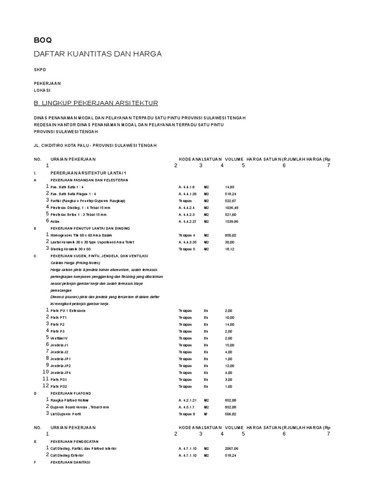 RAB | PDF | Elemen Arsitektur | Material