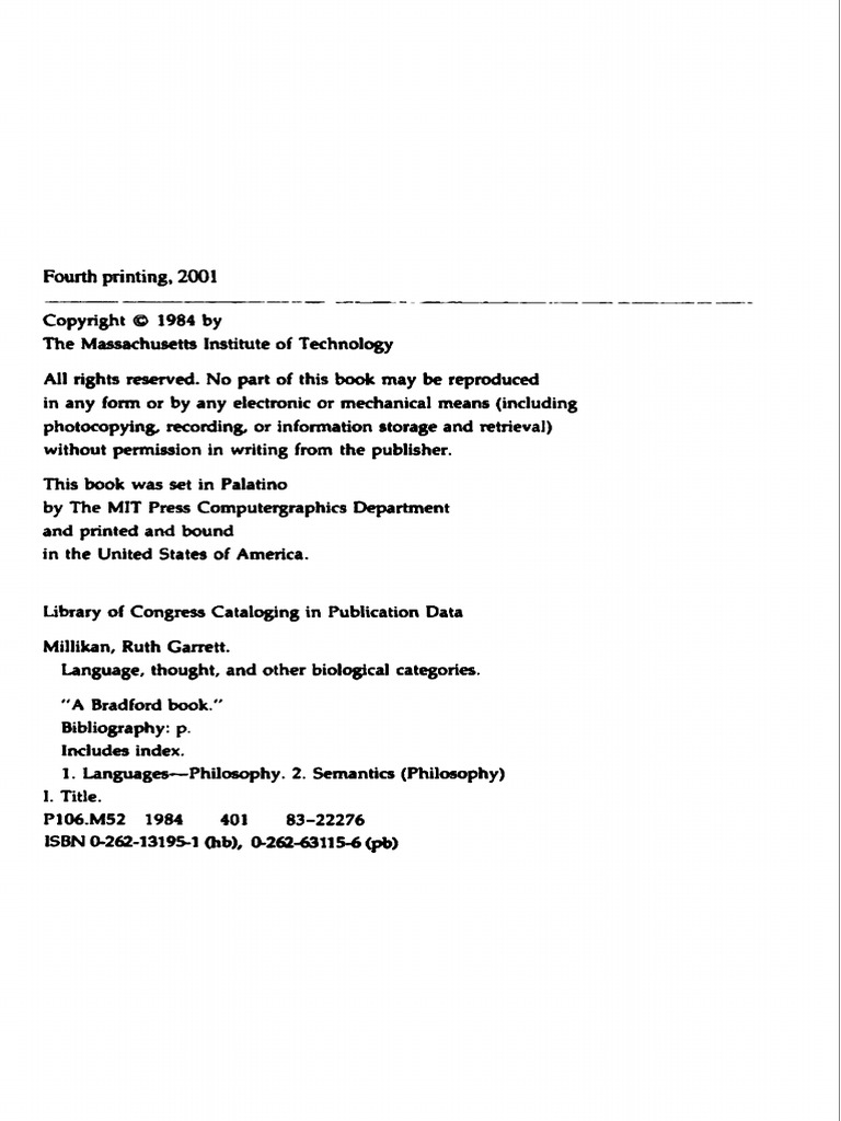 Ruth Garrett Millikan - Language, Thought, and Other Biological ...