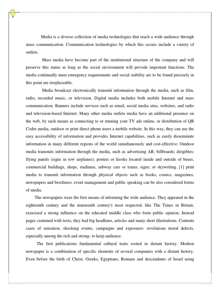 Media Is A Diverse Collection of Media Technologies That Reach A Wide ...