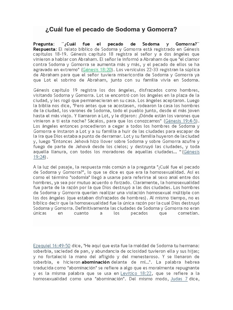 Cuál Fue El Pecado de Sodoma y Gomorra | PDF | Abrahán | Pecado
