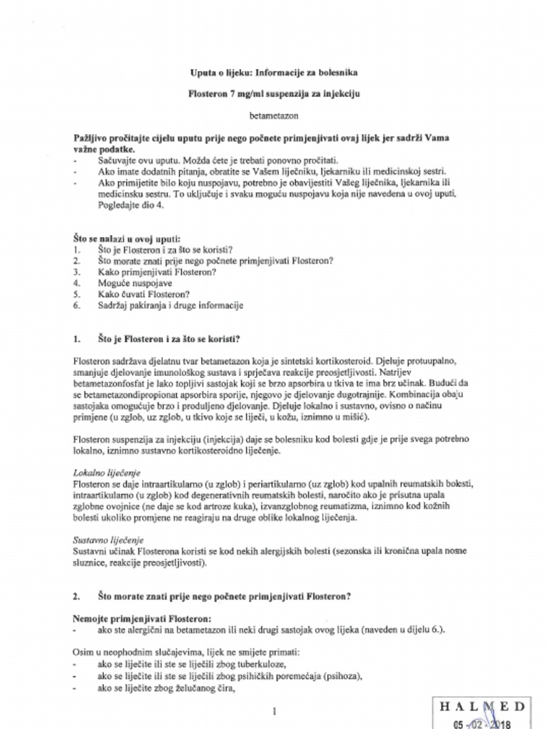 Flosteron Uputa 05 02 2018 | PDF