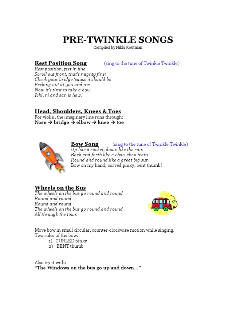 Pre Twinkle Songs | PDF