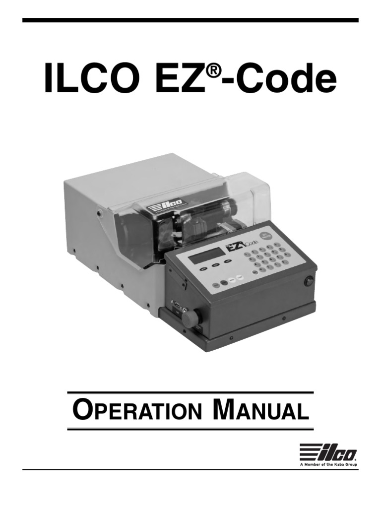 Ilco Ez Code Operation Manual | PDF | Lock (Security Device) | Computer ...