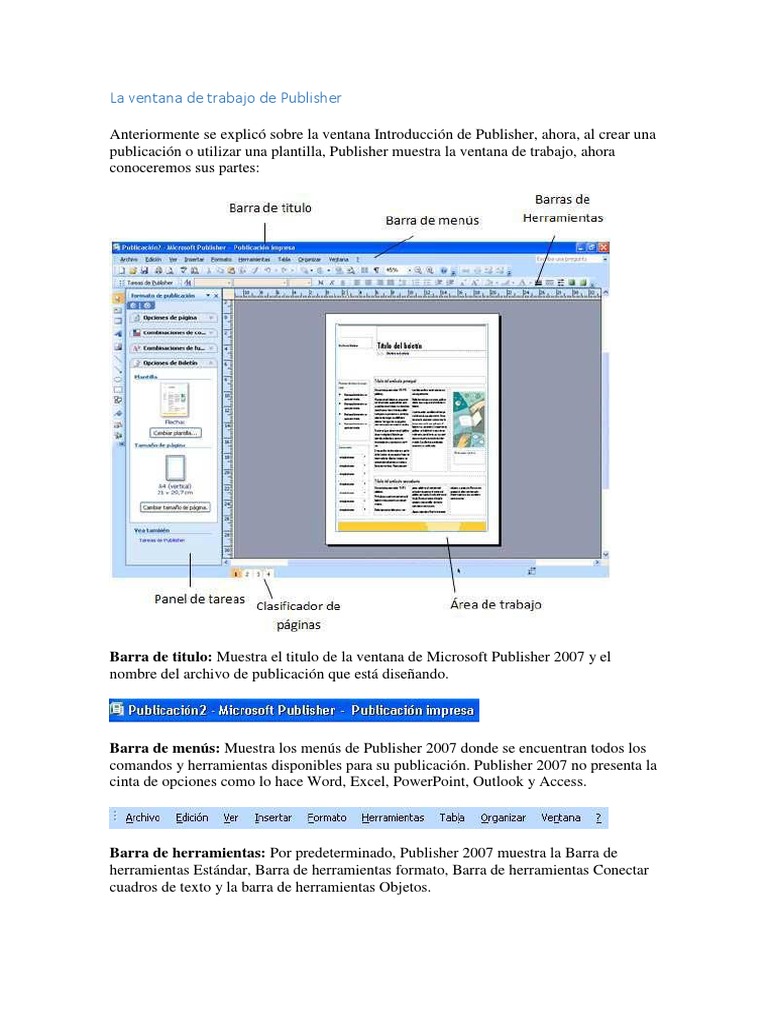 Partes de la ventana de Publisher 2007 | PDF | Crecimiento personal y ...