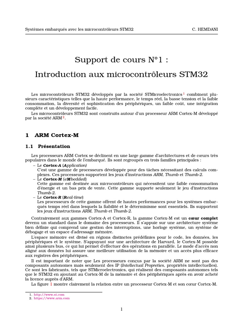 Introduction Aux MC STM32 PDF | PDF | Architecture ARM | Processeur