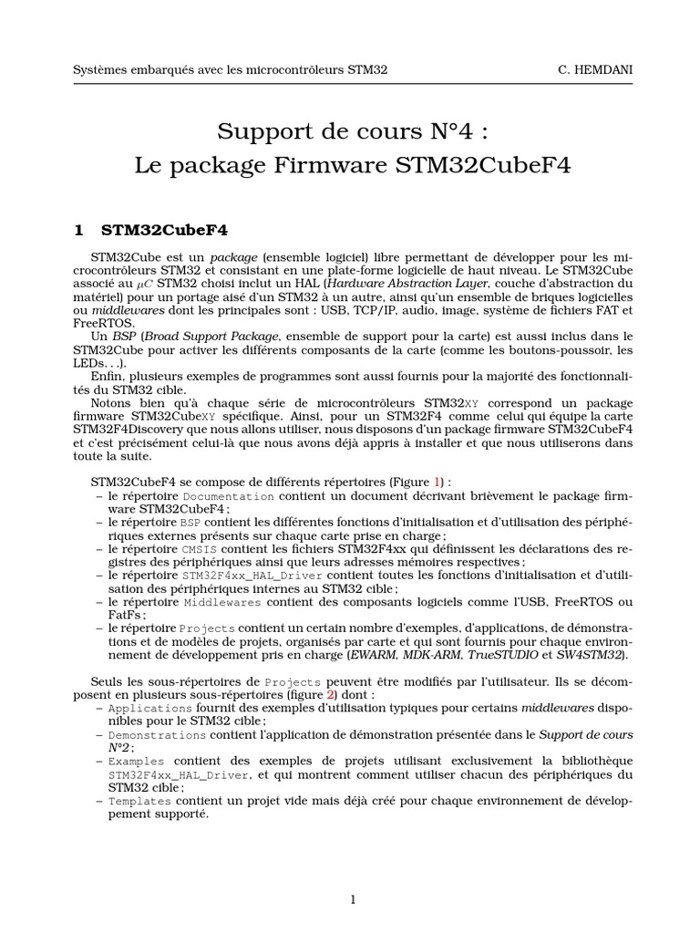 Firmware STM32CubeF4 PDF | PDF | Microcontrôleur | C (Langage de programmation)