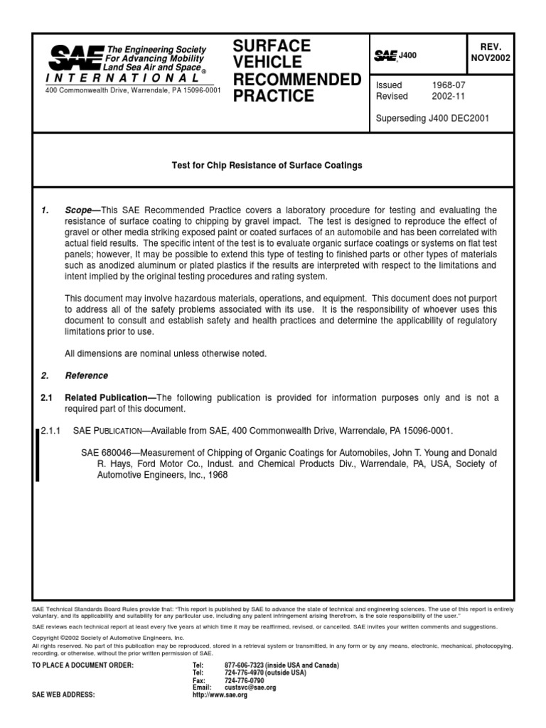 Sae J 400 PDF | Accuracy And Precision | Safety