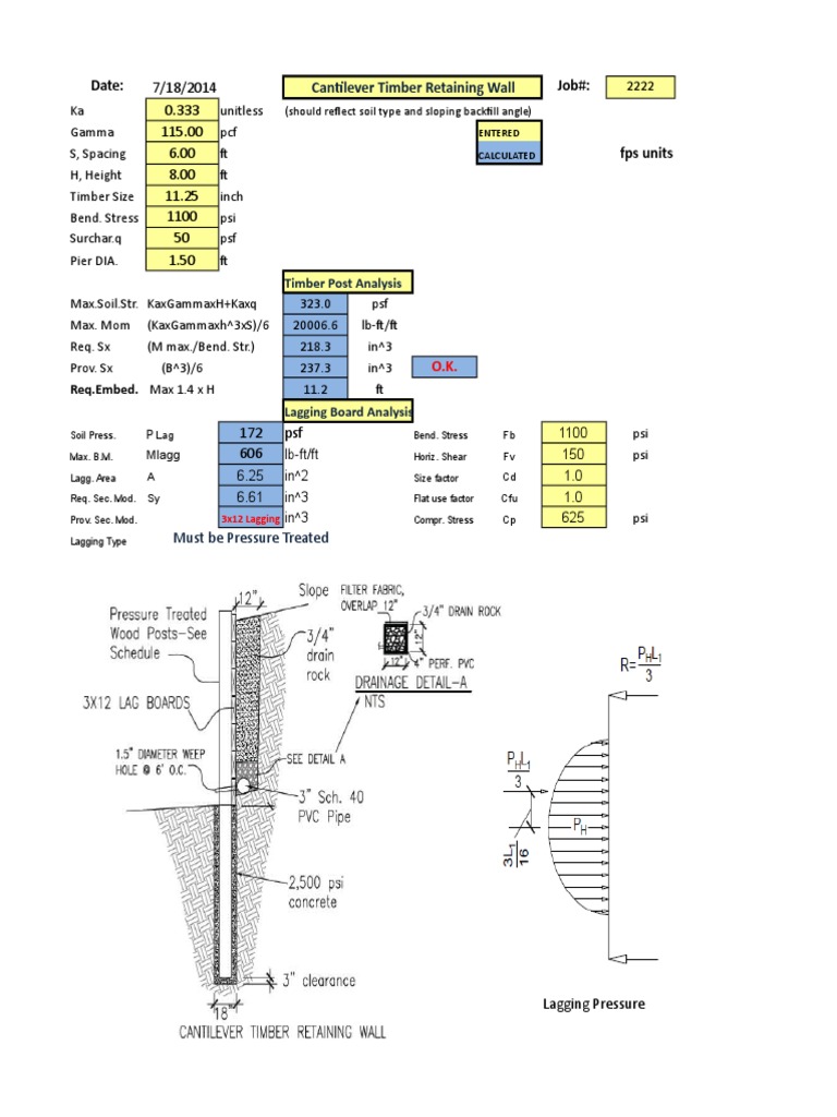 Timber Post Retaining Wall 1.0 | PDF