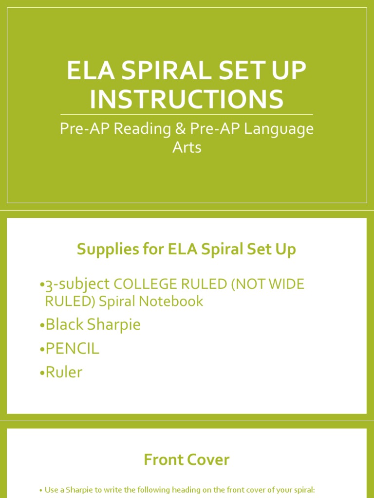 Ela Spiral Setup Powerpoint | PDF | Writing | Linguistics