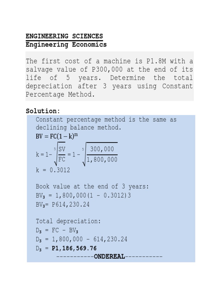 Calculating Machine Depreciation | PDF