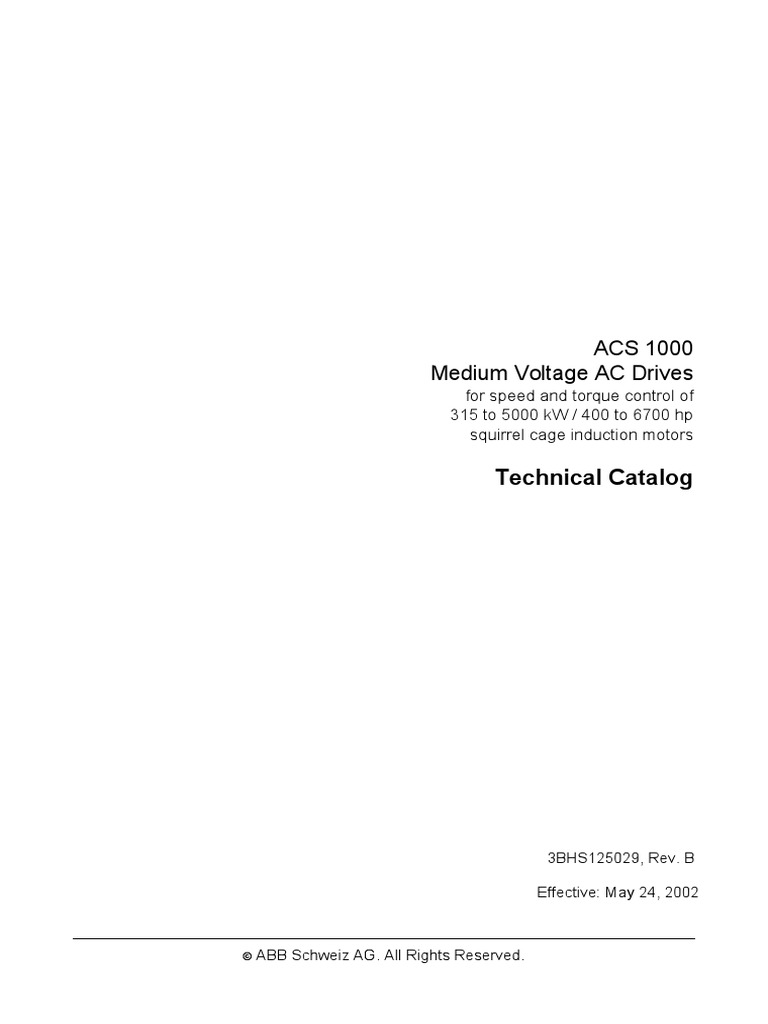 ACS 1000 Technical Catalog Overview | PDF | Power Inverter | Rectifier