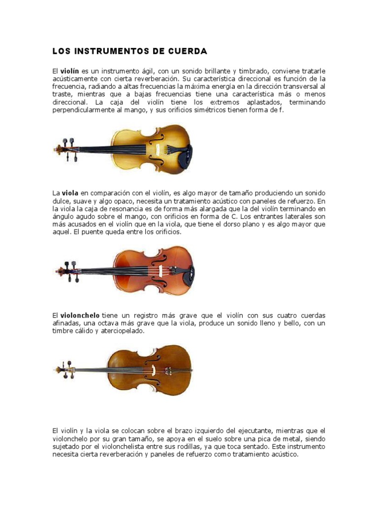 Los Instrumentos de Cuerda Viento y Percusion | PDF | Piano | Viola