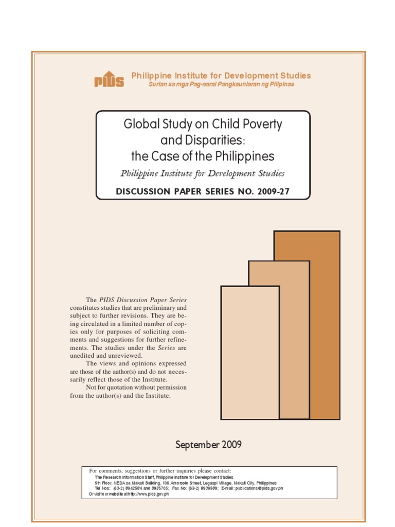 Global Study On Child Poverty and Disparities: The Case of The ...