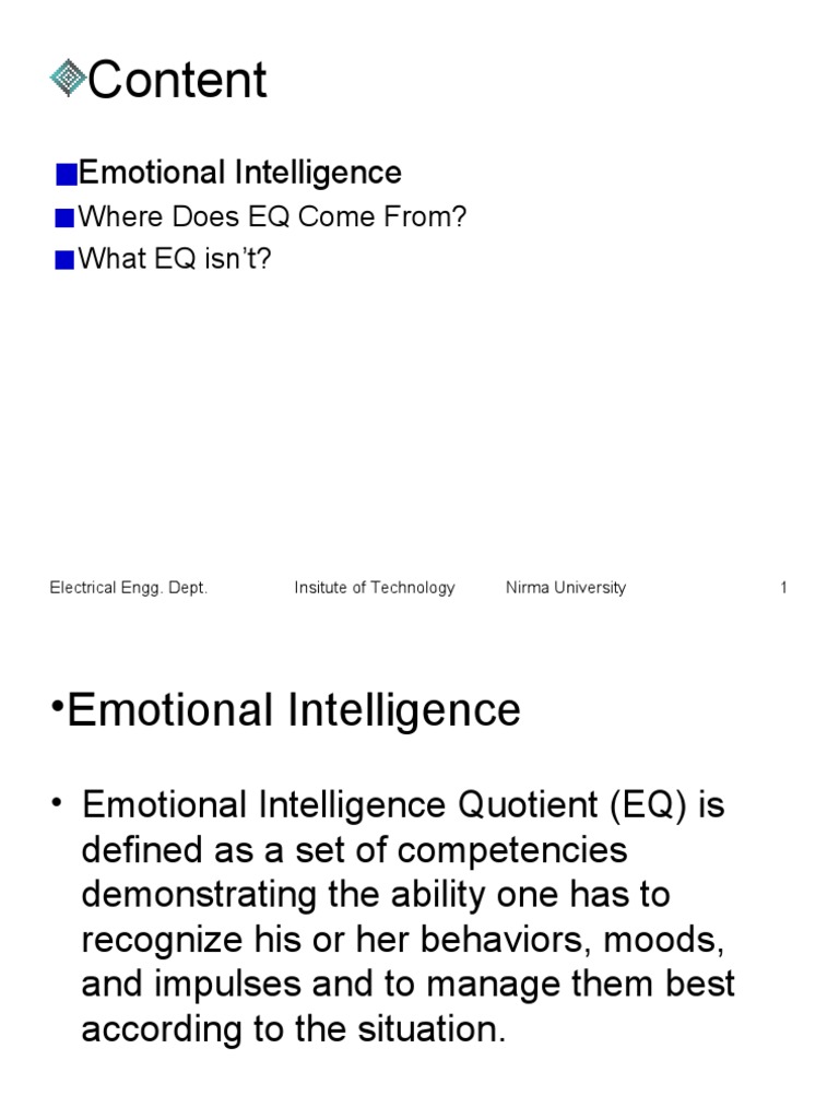 WHat Is EI | PDF | Emotional Intelligence | Intelligence Quotient