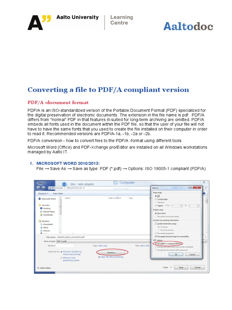 Guide to Converting Documents to PDF/A Format for Long-Term Digital ...