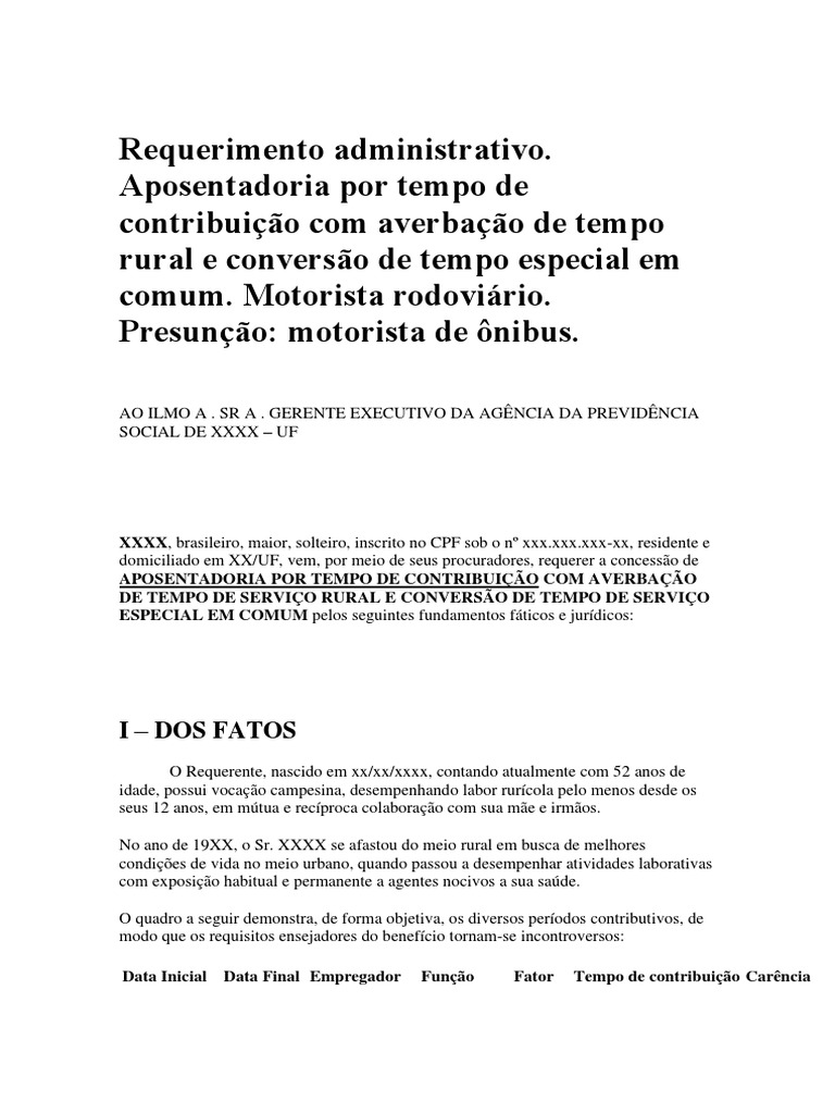 Requerimento Administrativo INSS | PDF | Família | Estatuto