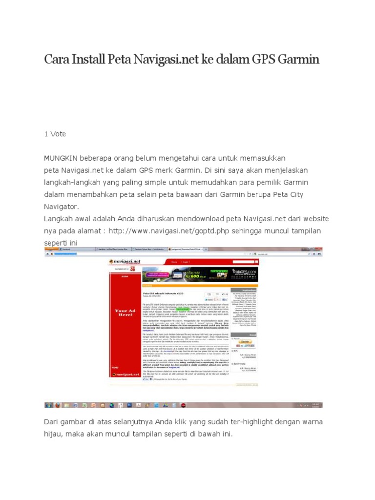 Cara Install Peta GPS Garmin | PDF