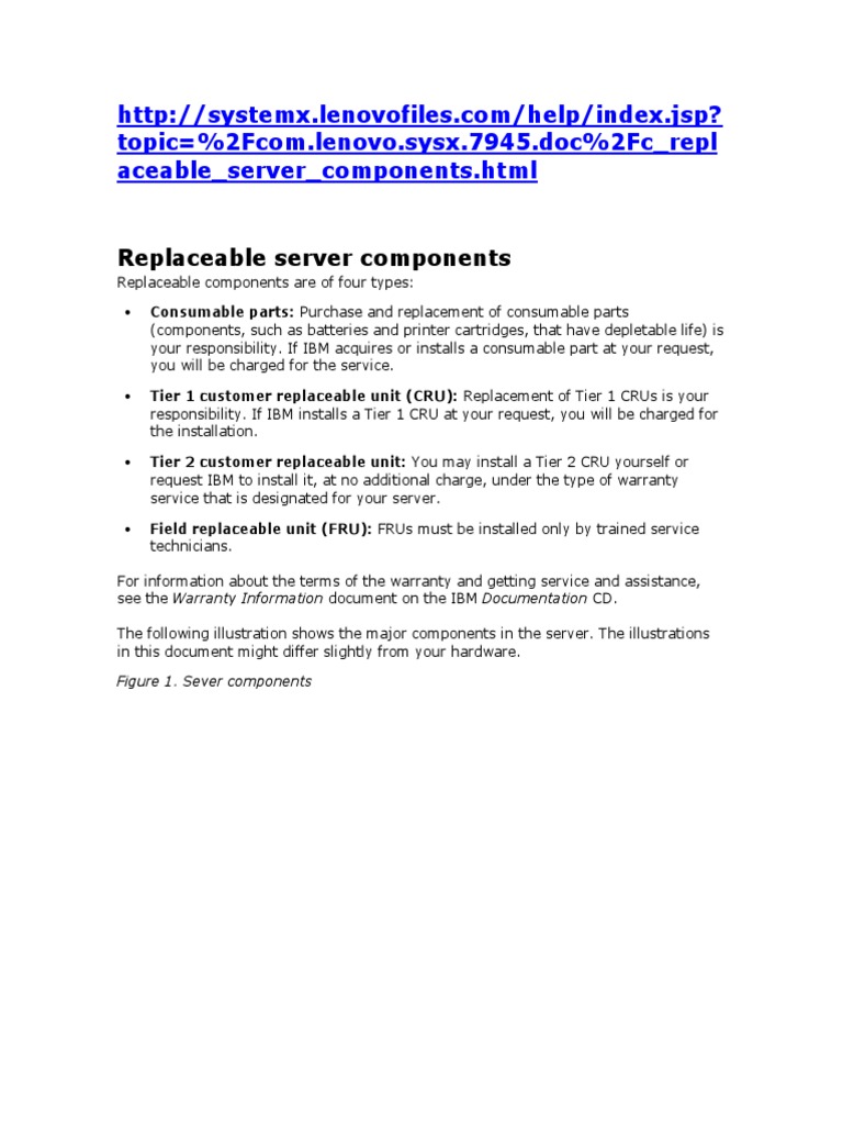 IBM X 3650 M3 Replaceable Server Components | PDF | Computer Hardware ...