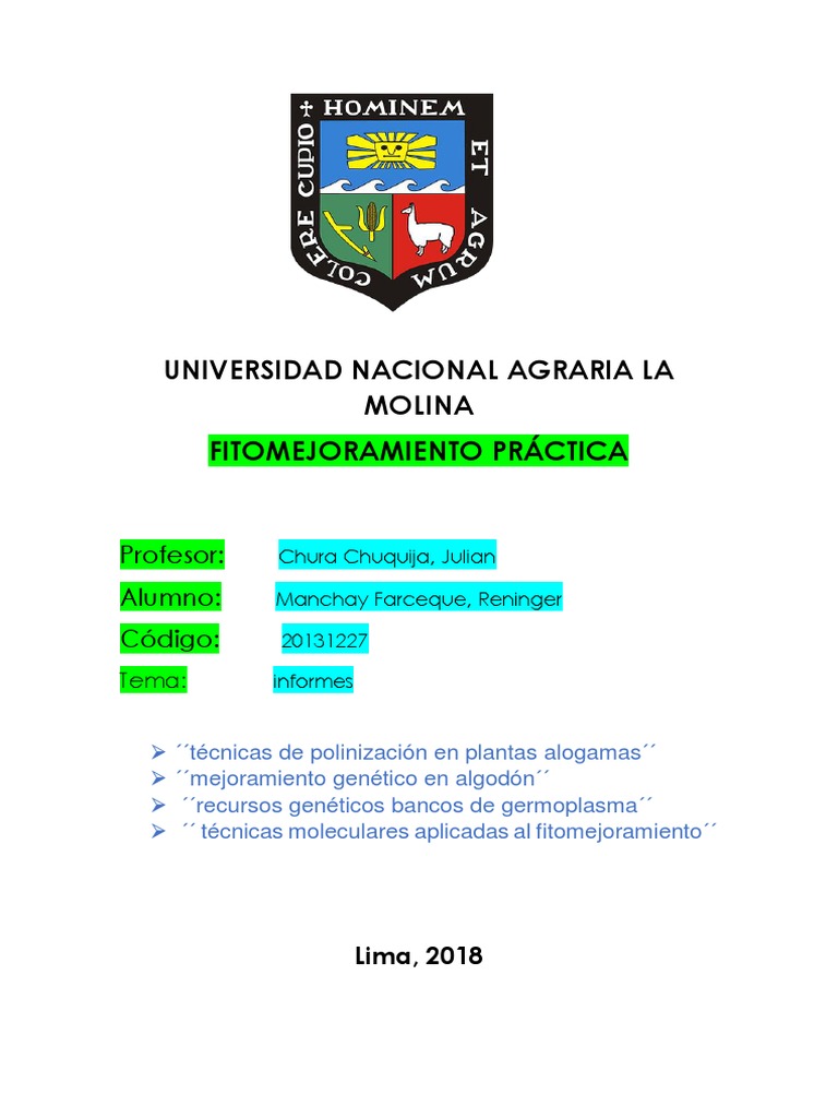 Técnicas de Polinización en Fitomejoramiento | PDF | Reacción en cadena ...