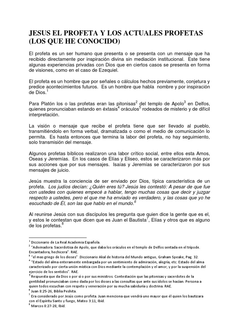 Jesus El Profeta y Los Actuales Profetas | PDF | Profeta | Oráculo