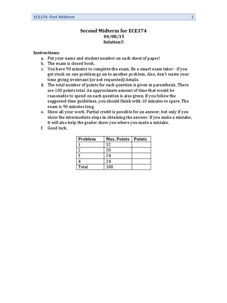 2015 Midterm 2 Exam Solution PDF | PDF | Ip Address | Network Socket