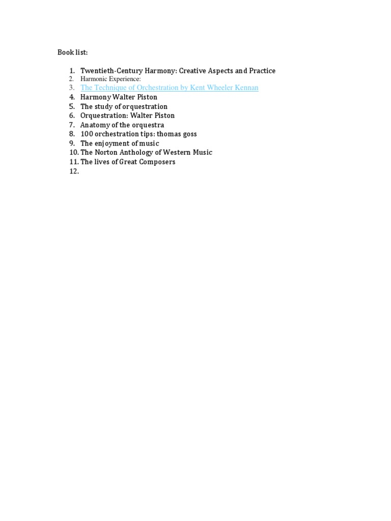 The Technique of Orchestration by Kent Wheeler Kennan: Harmonic ...