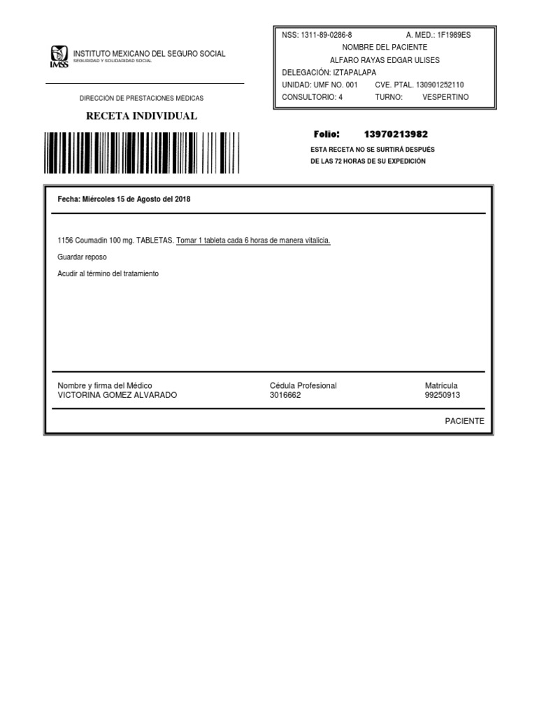 Receta Imss | PDF