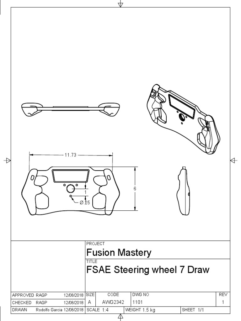 FSAE Steering Wheel Dimensions | PDF