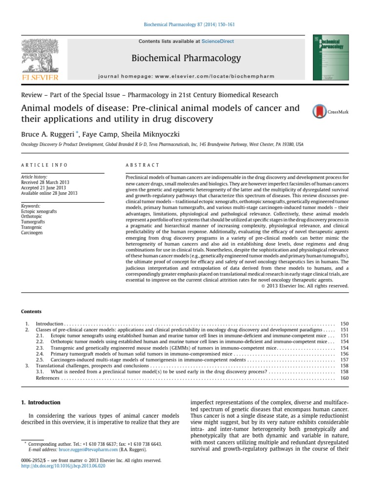 Preclinical Cancer Models: Pros & Cons | PDF | Epidermal Growth Factor ...