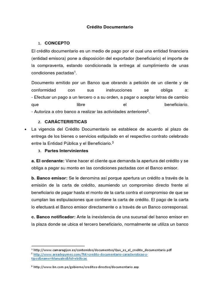 Guía sobre Crédito Documentario | PDF | Carta de crédito | Derecho ...