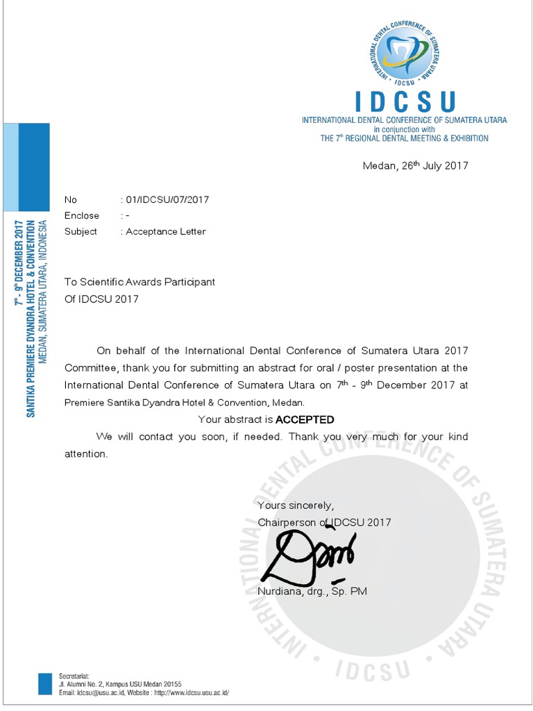 Acceptance Letter | PDF