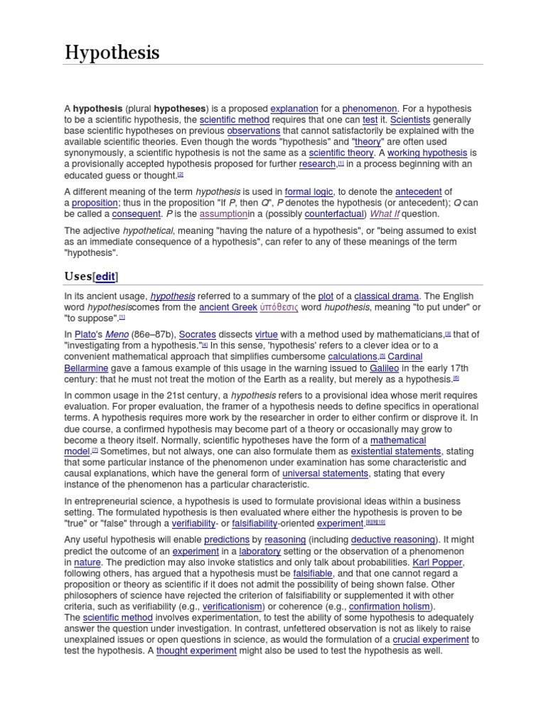 Hypothesis: Assumption | PDF | Hypothesis | Intelligence