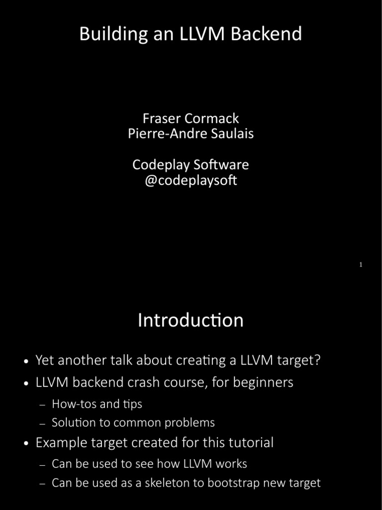 Building An Llvm Backend Pdf Integer Computer Science Computer Engineering