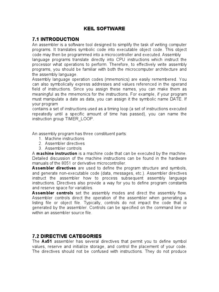 Keil Software | PDF | Assembly Language | Computer Program