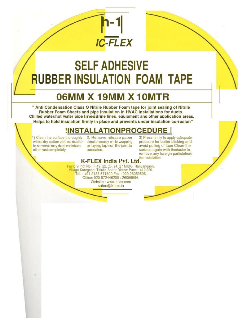 Self Adhesive Er Insulation Foam Tape: Ic-Flex | PDF | Duct (Flow ...