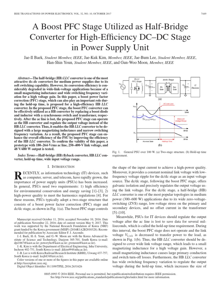 A Boost PFC Stage Utilized As Half-Bridge | PDF | Power Supply | Inductor
