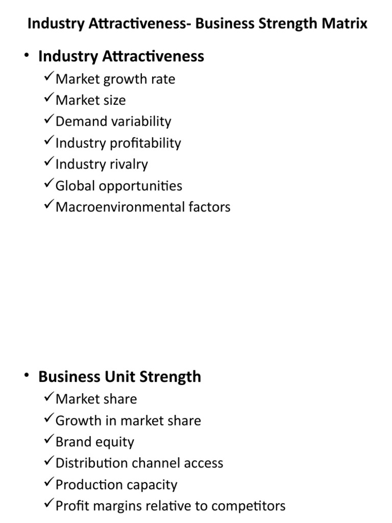 Industry Attractiveness Matrix Analysis | PDF
