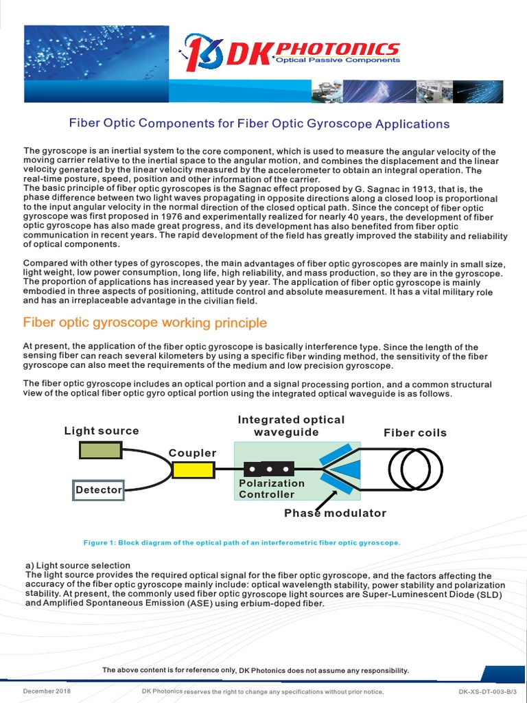 Fiber Optic Components For Fiber Optic Gyroscope Applications | PDF ...